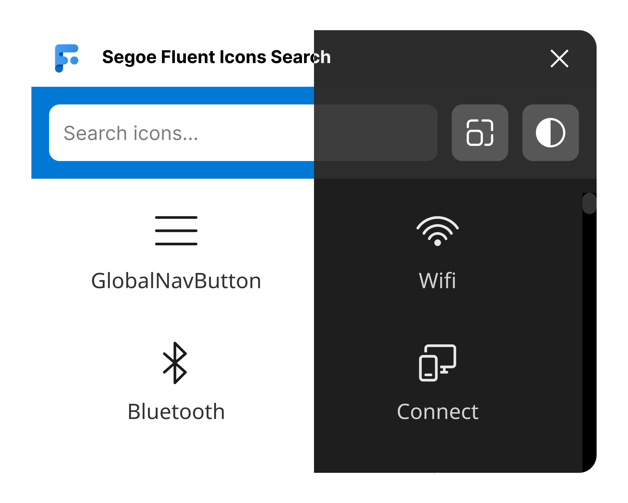 Segoe Fluent Icons Search